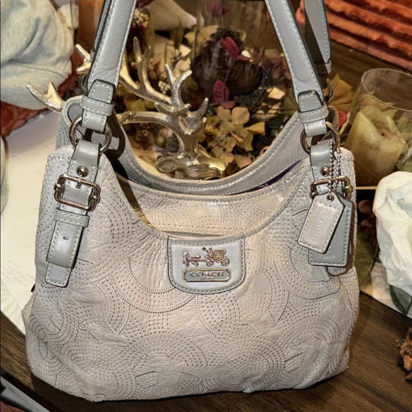 Coach | Bags | Coach Gray Leather Shoulder Bag | Poshmark